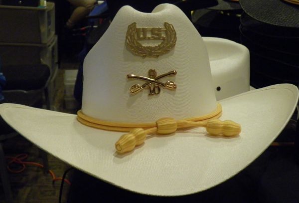 White Calvary Hat with full dress