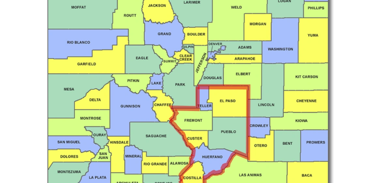 Maps of Colorado Counties