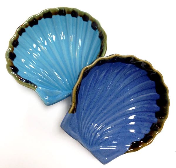 Blue Shell Ceramic Dish