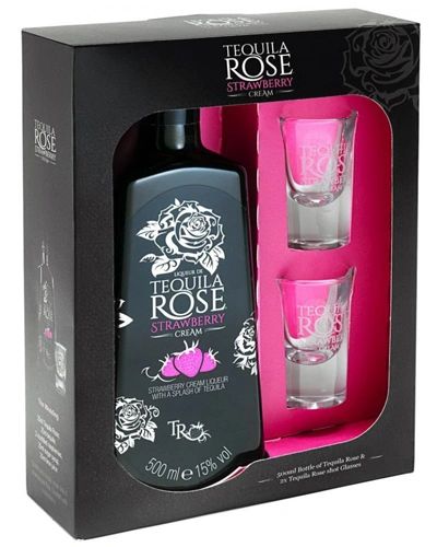 TEQUILA ROSE STRAWBERRY CREAM LIQUEUR GIFT SET 750ML