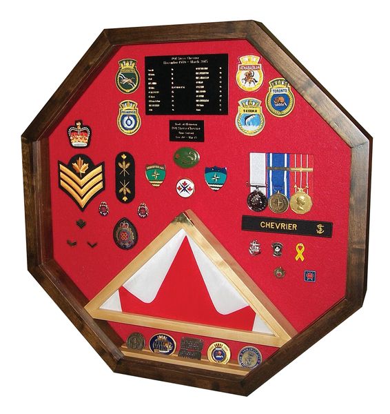 Military shadow box - Octagon model - 4" x 22" x 22"