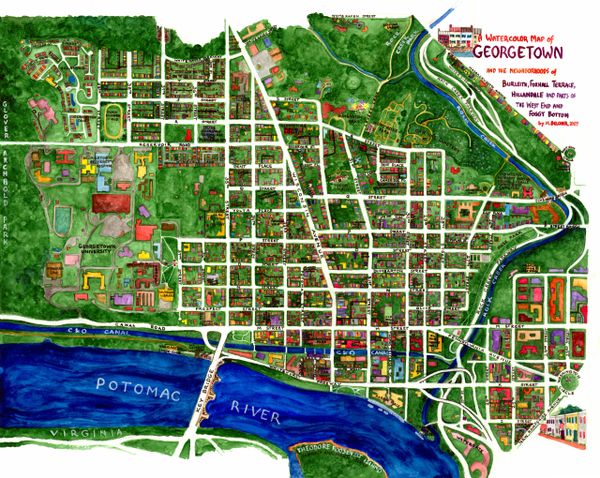 Map of Georgetown, Washington, DC, 16"x20"