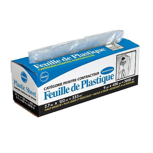 Feuille de plastique 9pi x 400pi