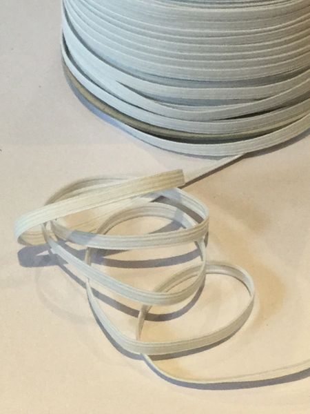 Plain White Elastic - 5 mm Wide - 5 metres