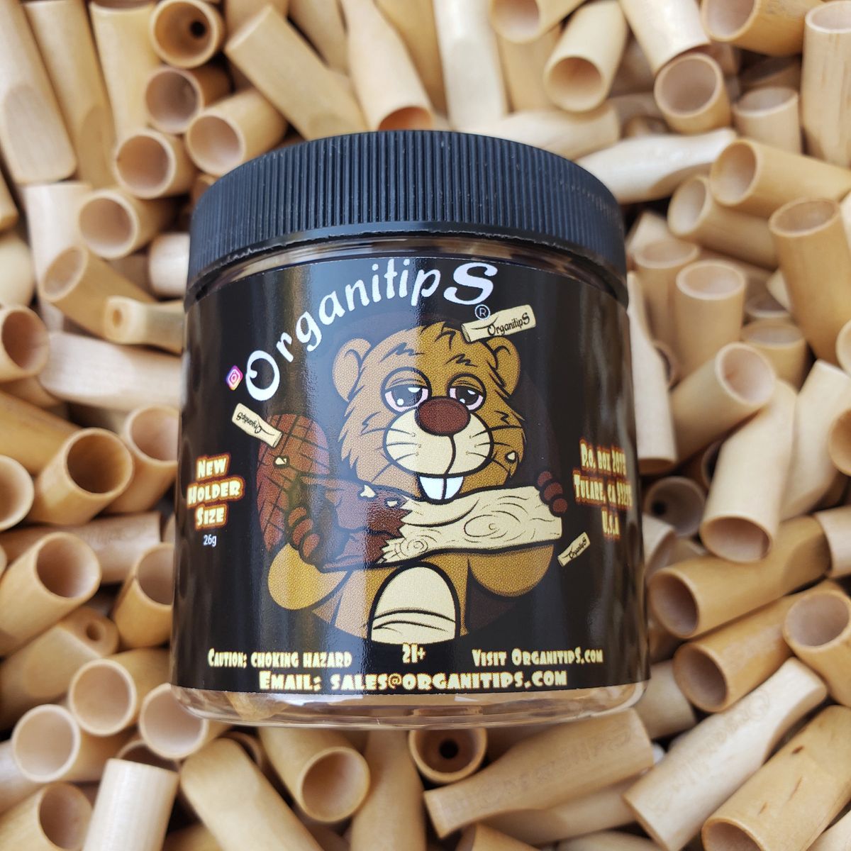 New OrganitipS® Holder size Wood Rolling Tips Jar (35pcs) 10mm 26 Gauge ...