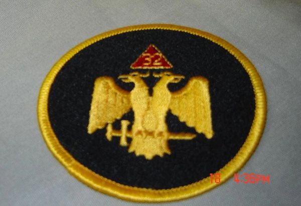 Scottish Rite 32nd Round Cloth patch 3 inch