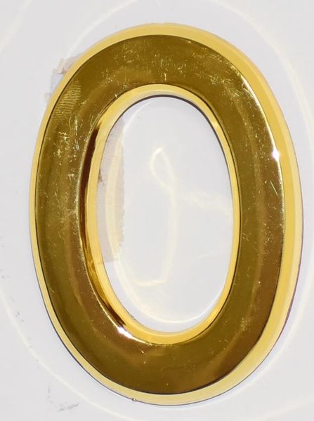 z- APARTMENT, DOOR AND MAILBOX NUMBER ZERO SIGN - 0 SIGN- GOLD (HIGH ...