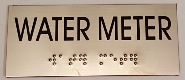 WATER METER SIGN – STAINLESS STEEL (3X6.75)