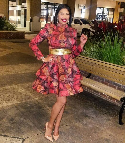 2 Tiered Ruffle Print Dress