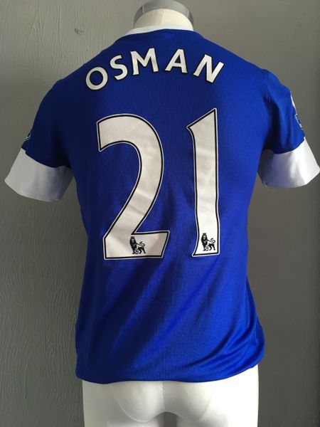 Everton Match Worn 2012-2013 Home Osman Medium