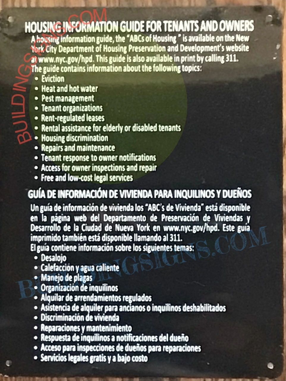 § 26-1103 Notice of housing information guide for tenants and own | HPD ...