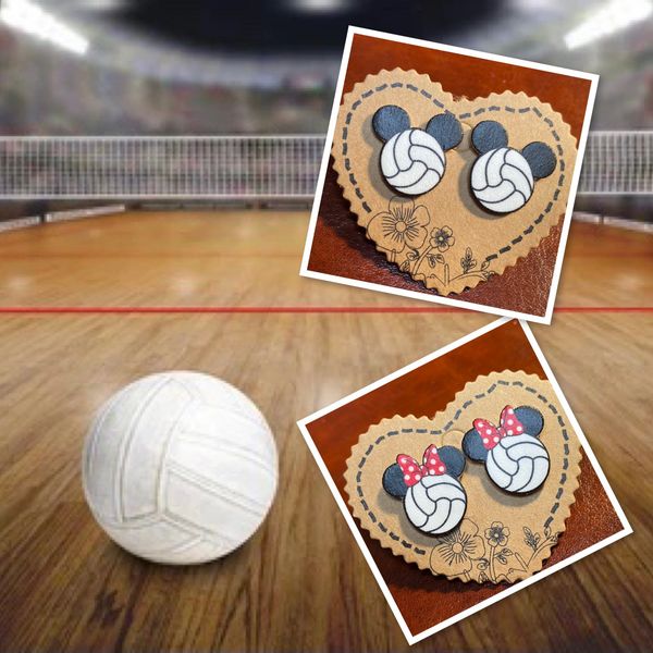 Volleyball Earrings - Volleyball Mickey Mouse and Volleyball Minnie ...