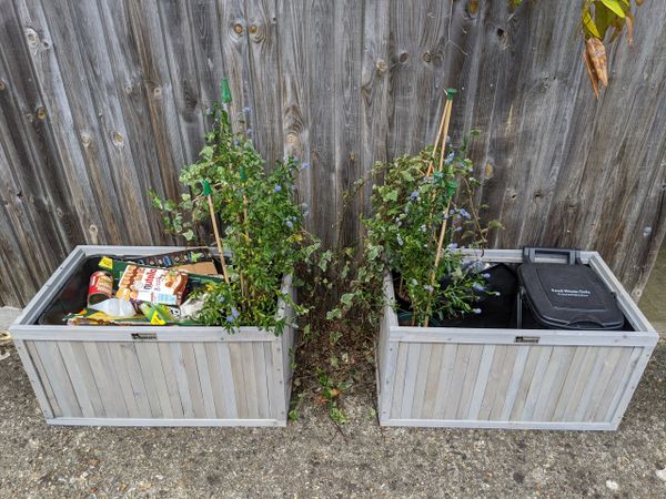 BinGarden Wooden Pair of Planter Boxes 100L each. Bin Garden Flower ...