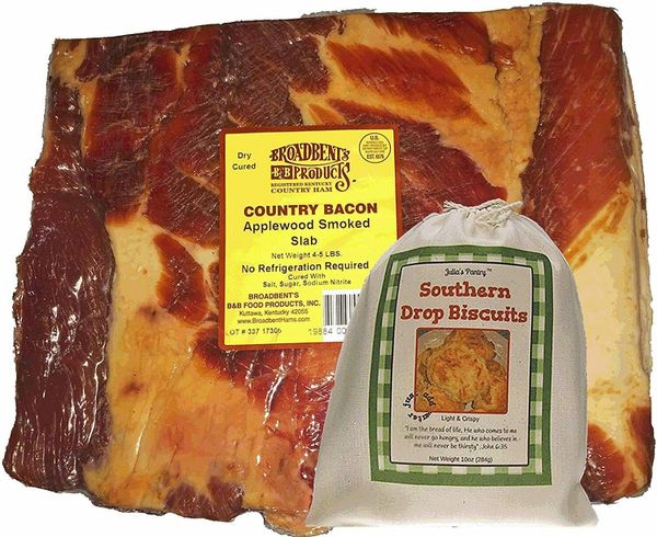 Old-Fashioned Country Cured and Smoked Applewood Slab Bacon 4 to 5 Lbs
