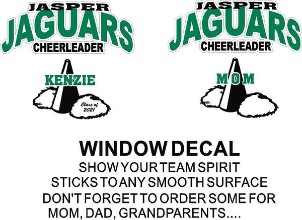 JASPER HS JAGUARS CHEER WINDOW DECAL
