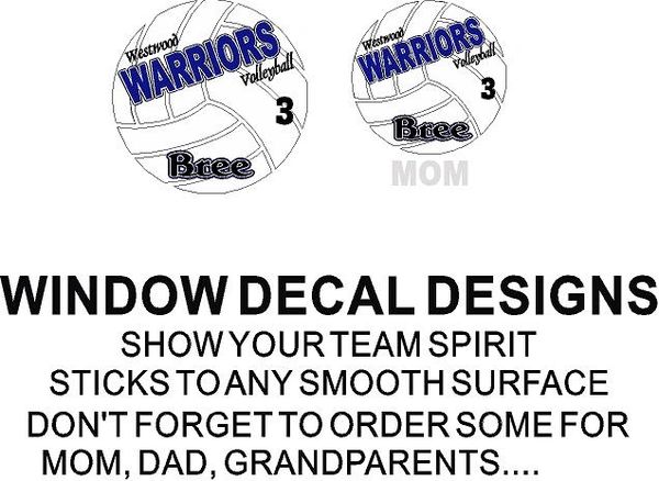 WESTWOOD JH VOLLEYBALL Window Decal Designs