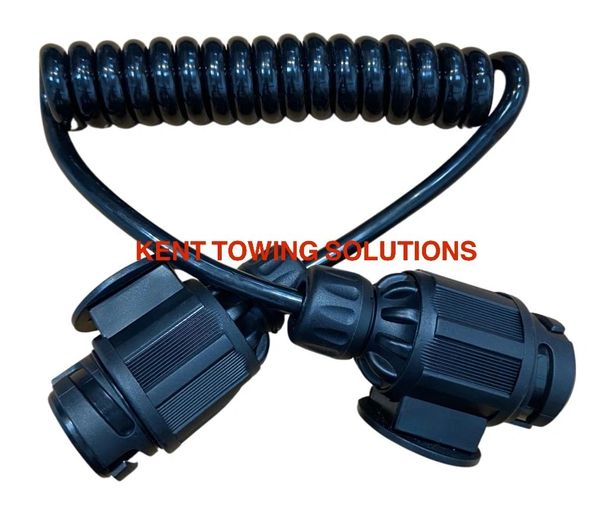 1.5m 13PIN 8CORE Curly Cord Extension Lead for Trailer Vehicle Car ...