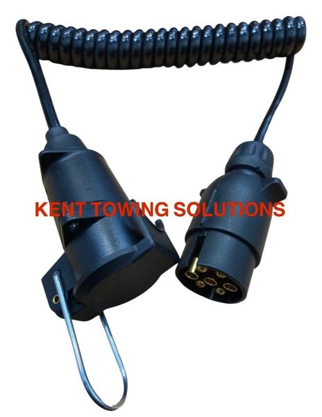 NEW Trailer Maypole 1.5m 7 Pin N Type Curly Extension Suzie Towbar Lead ...