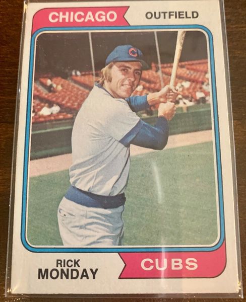 1974 Topps Baseball Card, Rick Monday, Outfield, Chicago Cubs, Card # 295