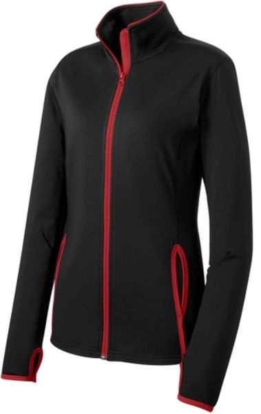 Sport-Tek Ladies Sport-Wick Stretch Contrast Full-Zip Jacket. LST853