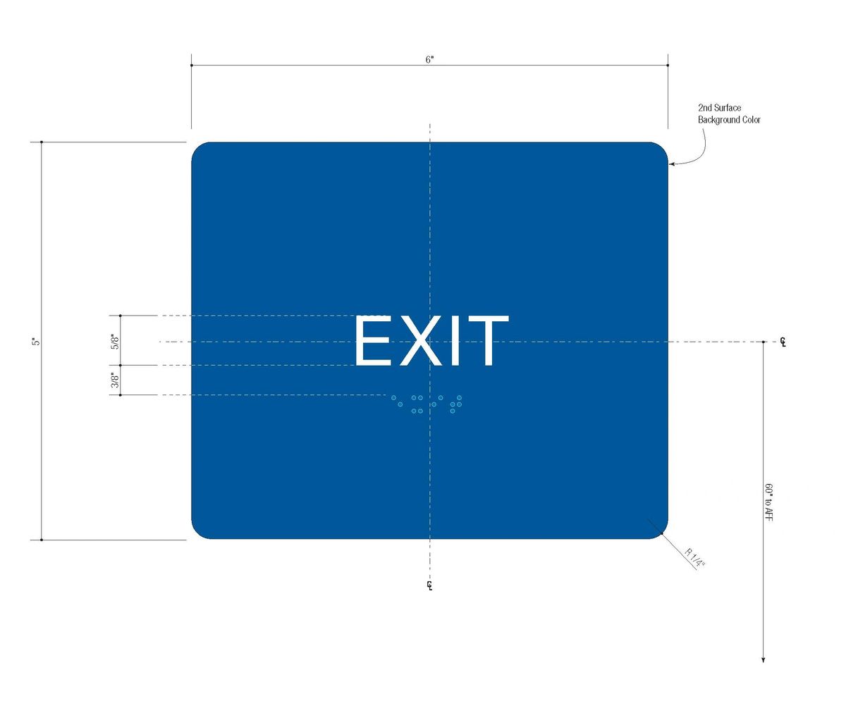 Tactile Exit Sign (wall mounted)
