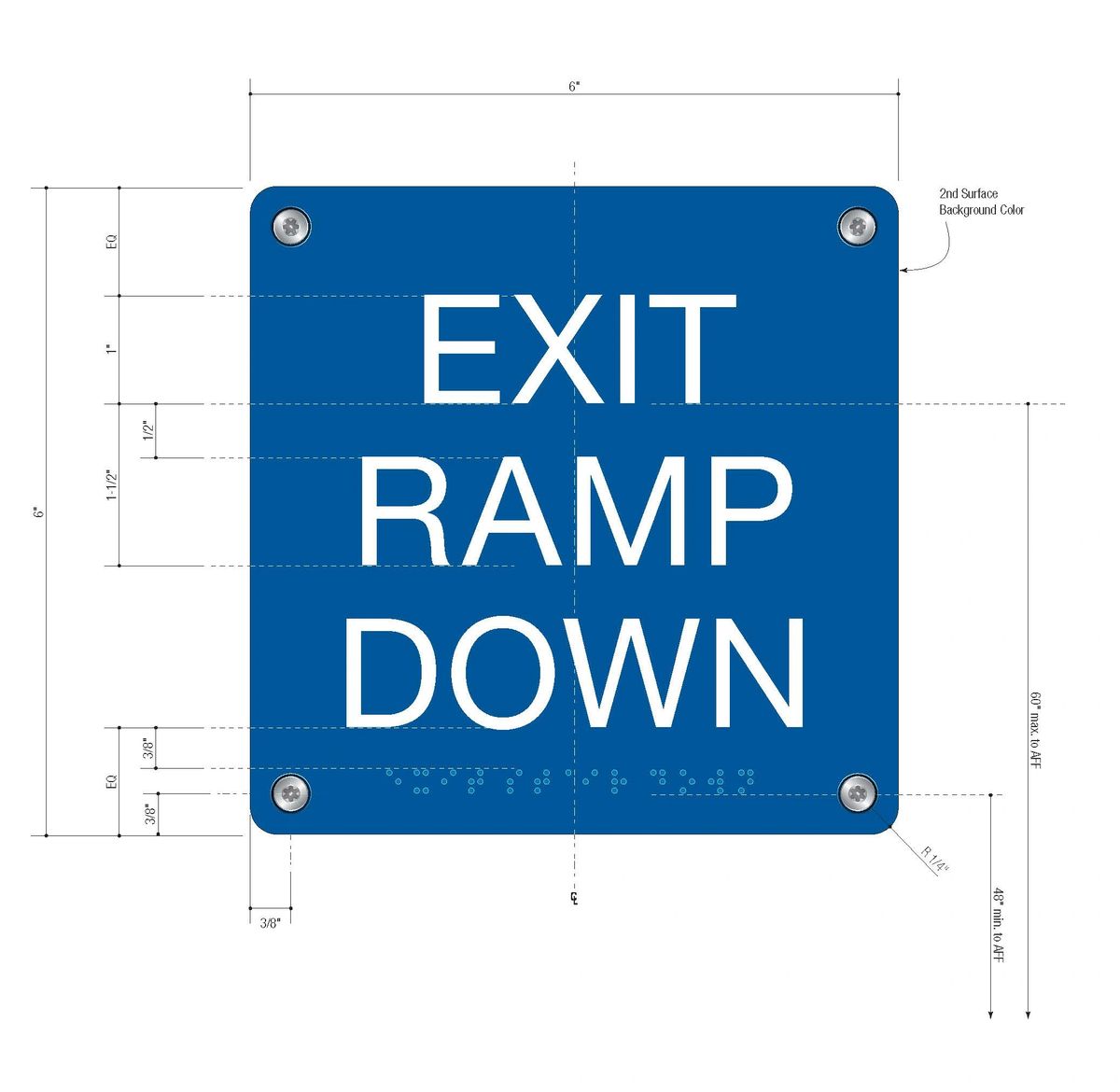Tactile_Exit Ramp Down (wall mounted)
