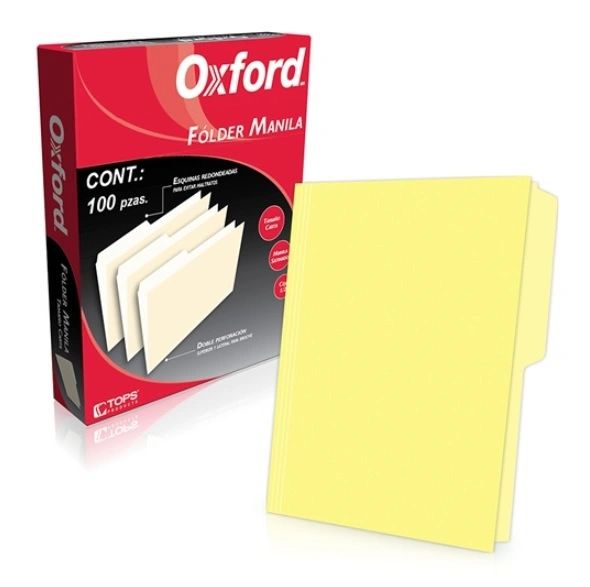 FOLDER AMARILLO CARTA 100 PIEZAS (M750Y)