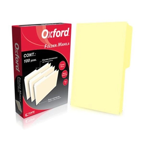 FOLDER AMARILLO OFICIO 100 PIEZAS (M751Y)