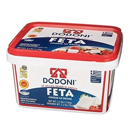 Large Imported Greek Feta Cheese - 3.5 kilo Container