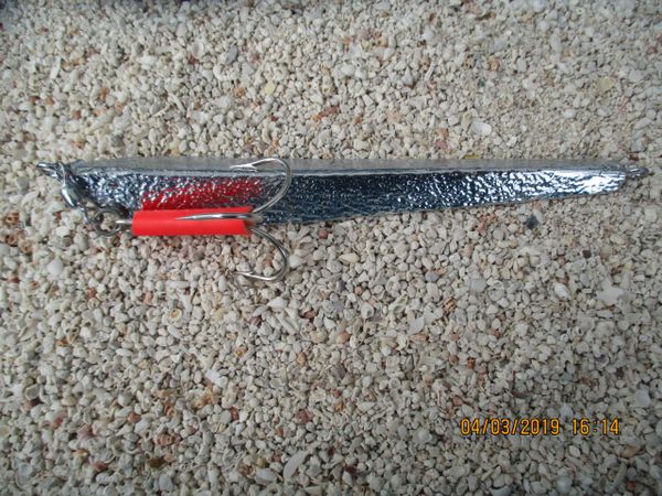 Hammered cod jigs Norwegian / Viking style w/ treble hook