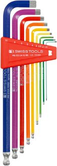 PB Tools Metric Rainbow Allen / Hex Wrench Set, Long, 10 pc.