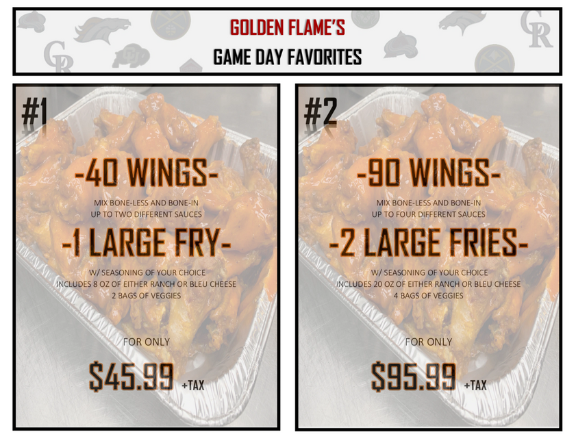 Menu - Golden Flame Hot Wings | Golden Flame Hot Wings