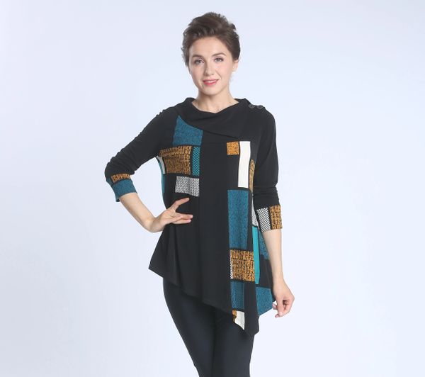 IC Collection COLORBLOCK ASYMMETRIC TUNIC -IC-4070T | IC Collection ...