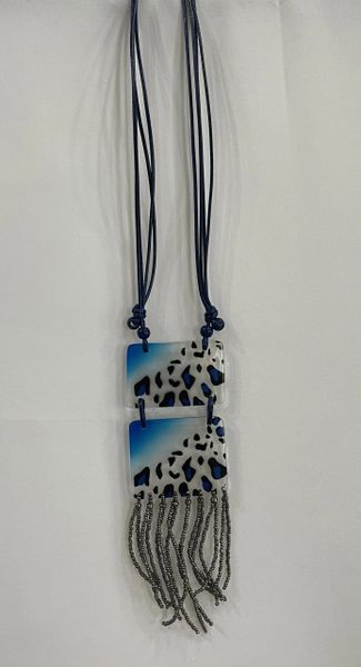Handmade Blue Grey Resin Bead Necklace-NT237A | IC Collection | Unique ...