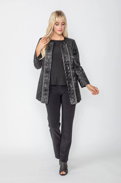 IC Collection Button Back Jacket with Metallic Edging-IC-5372J | IC ...