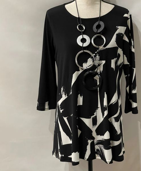 Eva Varro 3/4 Sleeve Diagonal Bicolor A Line Tunic-T12771D | IC ...