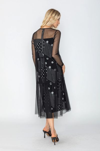 IC Collection Sheer Polka Dot Dress-IC-5627D | IC Collection | Unique ...