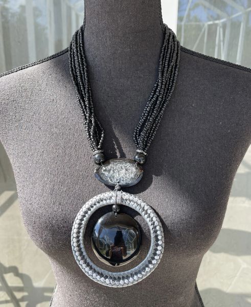 Multi Strand Black Hole Necklace-NT1240 | IC Collection | Unique Apparel
