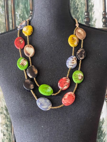 Tagua Handmade Cuba Necklace-LC1406-MULTI | IC Collection | Unique Apparel