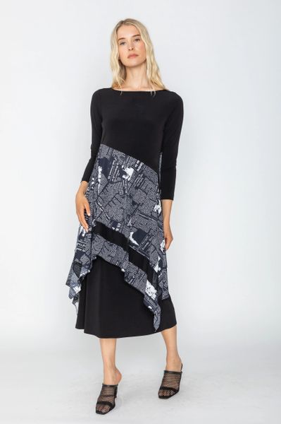 IC Collection Newspaper Print Dress-IC-4506D | IC Collection | Unique ...