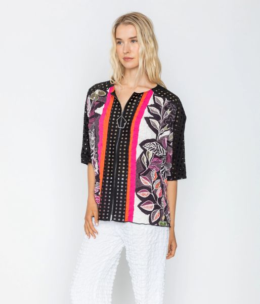 IC Collection Tropical Zip Up Tunic-IC-5772T | IC Collection | Unique ...