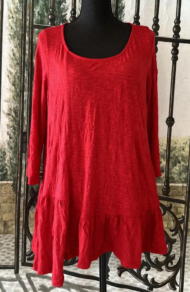 Alembika Ruffled Bottom Tunic-ST363R | IC Collection | Unique Apparel