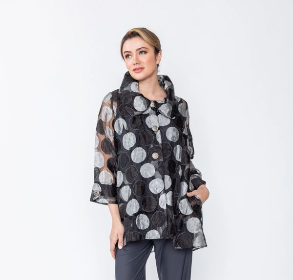 IC Collection Sheer Polka Dot Jacket-IC-4944J | IC Collection | Unique ...