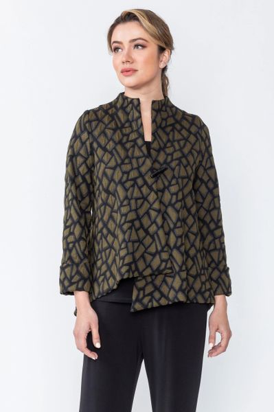 IC Collection Geometric Jacquard One Button Jacket-IC-5106J | IC ...