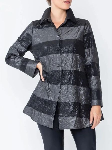 IC Collection Striped Button Down Top-IC-5102T | IC Collection | Unique ...