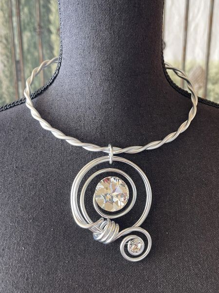 Jeff Lieb Australian Crystal Silver Necklace-118224 | IC Collection ...