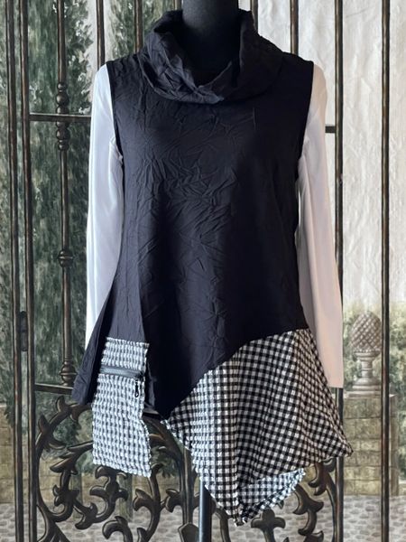 Kozan Black & White Check August Tunic-SP-4352-BWCHCK | IC Collection ...