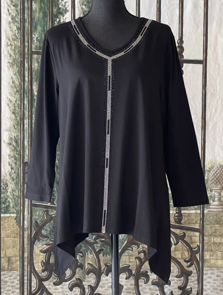 Gardy Rhinestone Striped Tunic-8983 | IC Collection | Unique Apparel