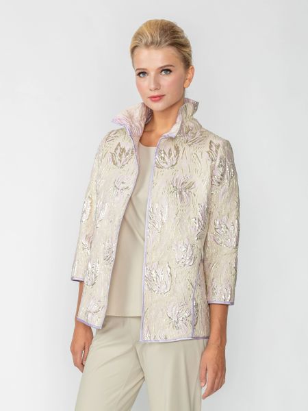 IC Collection Floral Embossed Open Jacket-IC-4672J | IC Collection ...