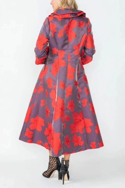 IC Collection Blossom Double Collar Long Jacket-IC-4764J | IC ...